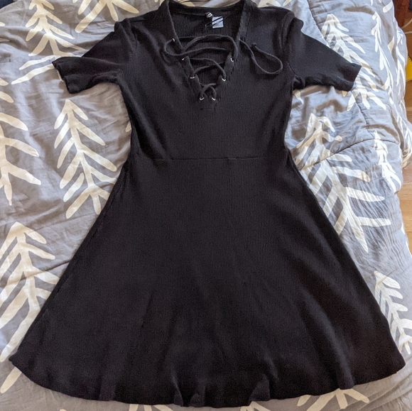 Divided | Dresses | Black Lace Up Dress | Poshmark